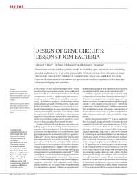 Design of Gene Circuits: Lessons from Bacteria - Docsity