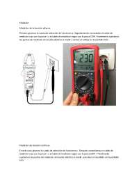 Medición Medición de la tensión alterna Primero giramos l | Apuntes de ...