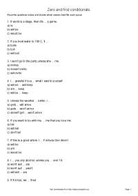 Zero and first conditional - Docsity