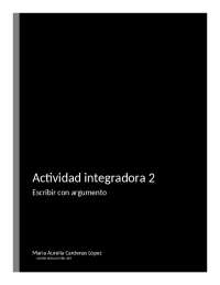 Actividad integradora 2 escribir con argumento - Docsity