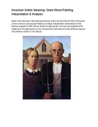 American Gothic: Interpretation & Analysis - Docsity