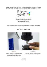 PROVE DI DUREZZA SUI MATERIALI - Docsity
