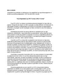 Differences between APA and MLA FORMAT - Docsity