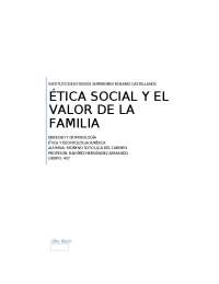 ÉTICA SOCIAL Y EL VALOR DE LA FAMILIA - Docsity