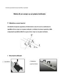 Relazione di laboratorio: piano inclinato - Docsity