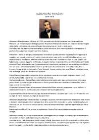 RIASSUNTO-ALESSANDRO MANZONI - Docsity