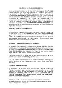 Contrato de trabajo ocasional derecho laboral - Docsity