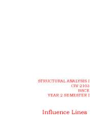 Structural analysis , influence line with exercises - Docsity