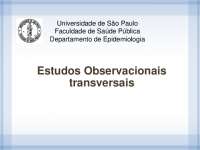 Estudo Transversal - epidemiologia - Docsity