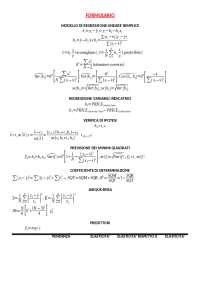 Formulario di modelli econometrici - Docsity