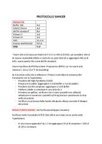 Protocollo Sequenziamento Sanger - Docsity
