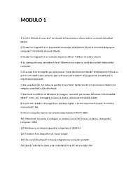 RISPOSTE MODULO 1 EIPASS COMPLETO 2021 - Docsity