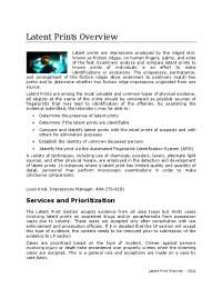 Latent Prints Overview Latent prints are impressions prod - Docsity