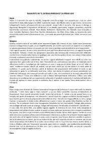 Riassunto dei racconti de "Il sistema periodico" di Primo Levi - Docsity