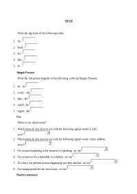 Present simple vs continuous quiz - Docsity