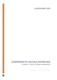 Compendio parziale Fondamenti di calcolo matriciale - Docsity