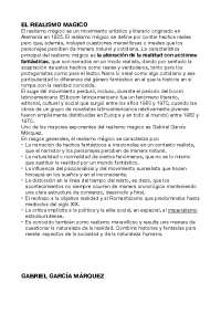 EL REALISMO MÁGICO- GABRIEL GARCÍA MARQUÉZ - Docsity