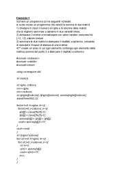 Tre esercizi svolti in linguaggio C su puntatori e matrici - Docsity