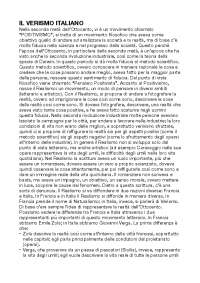 IL VERISMO ITALIANO- GIOVANNI VERGA | Appunti di Italiano | Docsity