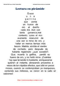 LECTURA RÁPIDA EN FORMA DE PIRÁMIDE | Ejercicios de Lengua y Literatura ...