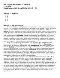 READING AND WRITING SKILLS - WEEK 3-A/Q4 - Docsity