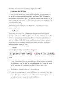 Vectores en el lenguaje de programación C++ - Docsity