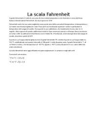 Scala Fahrenheit breve descrizione - Docsity