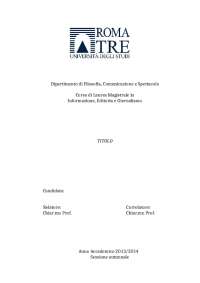 Frontespizio di una tesi di laurea - Docsity