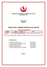 Memoria descriptiva de análisis - Curso edificios - Docsity