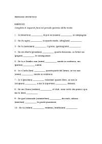 PERIODO IPOTETICO 1 - ESERCIZI - Docsity