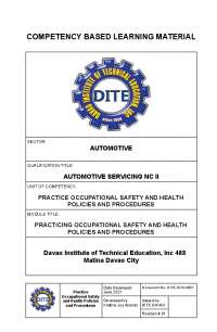 Competency Based Learning Module - Docsity
