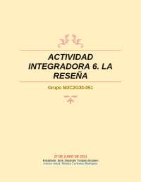 Actividad integradora 6, modulo 2, semana 3 - Docsity