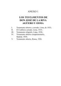 Testamento de la Riva Aguero - Docsity
