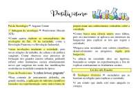 RESUMO SOBRE POSITIVISMO - AUGUSTE CONTE - Docsity