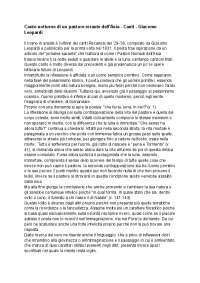 ANALISI Canto notturno di un pastore errante dell'Asia - Canti - Giacomo Leopardi - Docsity