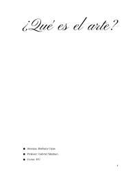 PREGUNTAS DE ¿Qué es el arte? - Docsity