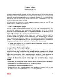 L’analyse critique d’un texte philosophique - Docsity