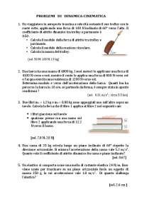 Esercizi moti e dinamica - Docsity