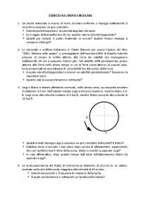 Esercizi moti e dinamica - Docsity
