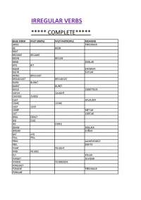 Irregular verbs completar - Docsity