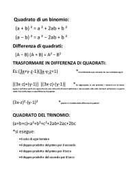 Prodotti notevoli formulario - Docsity