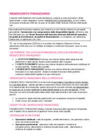 Riassunto su rendiconto finanziario - Docsity