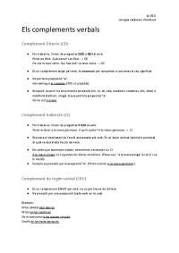 Resum complements verbals CATALÀ - Docsity