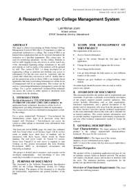 Research project on college management - Docsity