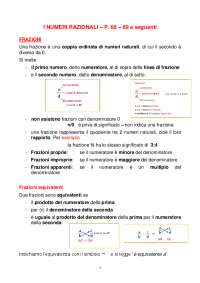 I numeri razionali - schema semplificato - Docsity