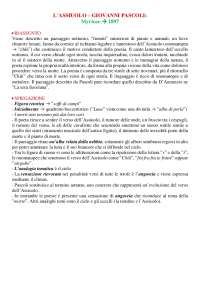 L'Assiuolo - Giovanni Pascoli - Docsity