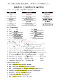Adjetives comparatives and superlatives - Docsity