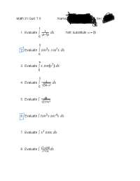 Math 31 (Calculus 2) Quiz 2 - Docsity