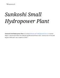 HYDROPOWER project of sunkoshi - Docsity