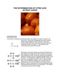 The determination of citric acid with three different types of fruit ...